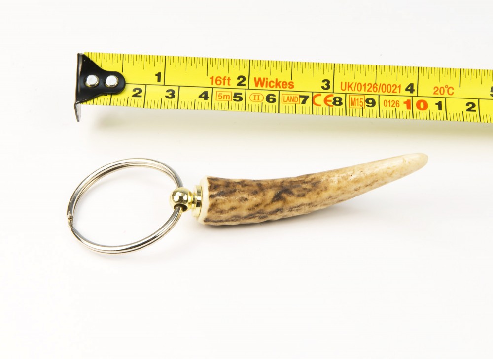 Red Deer Antler Key Rings With Golden Caps | Images Of Exmoor